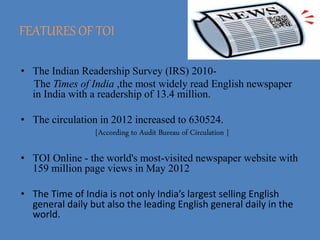 Times of India Publications Summer Internship PPT | PPTX