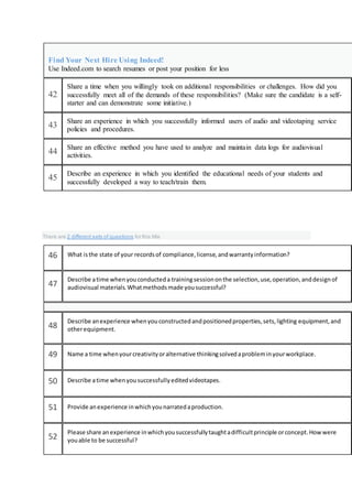 Av technician interview questions | DOCX
