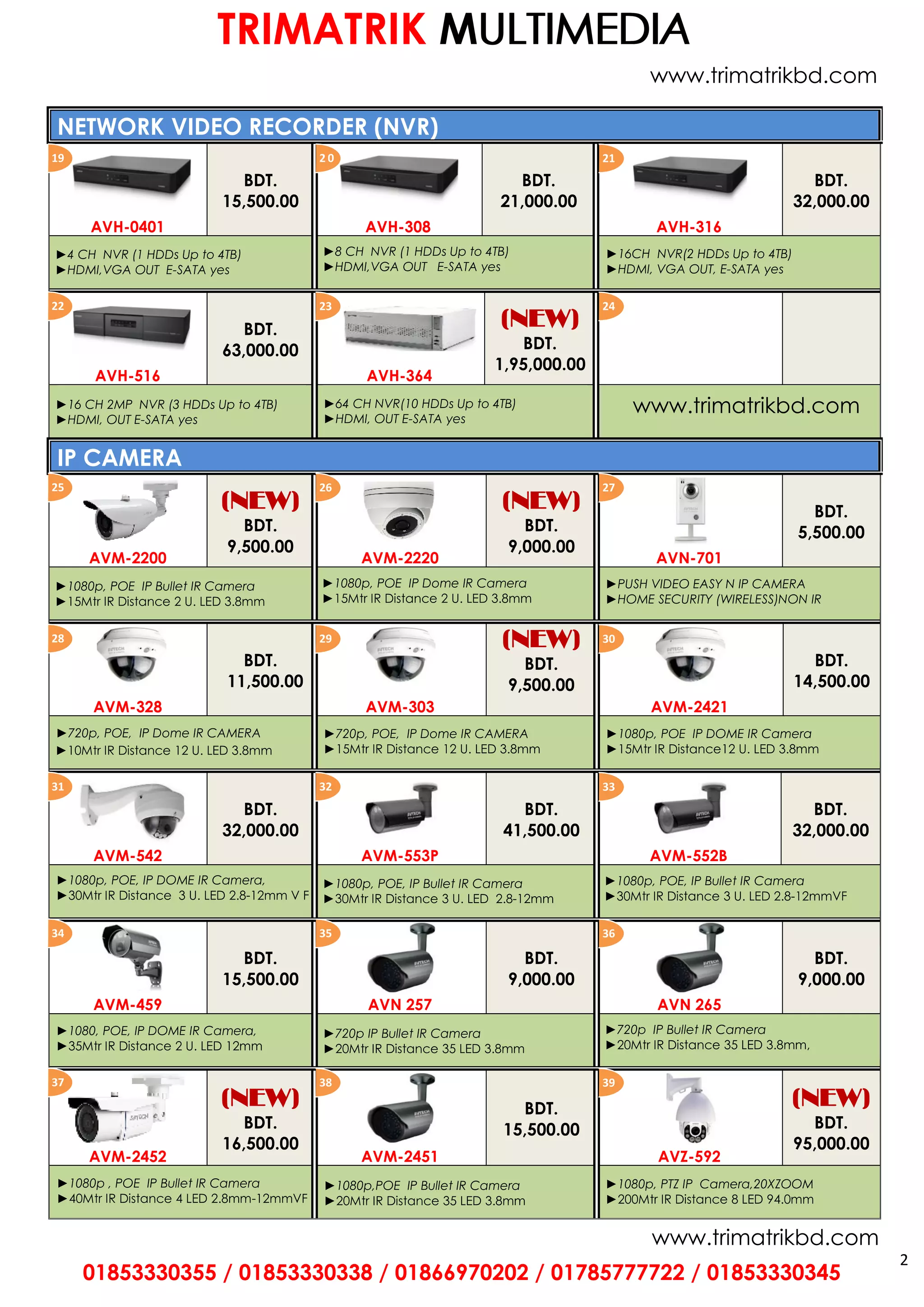 Avtech Price List Bangladesh | PDF | Cameras and Camcorders | Consumer Electronics