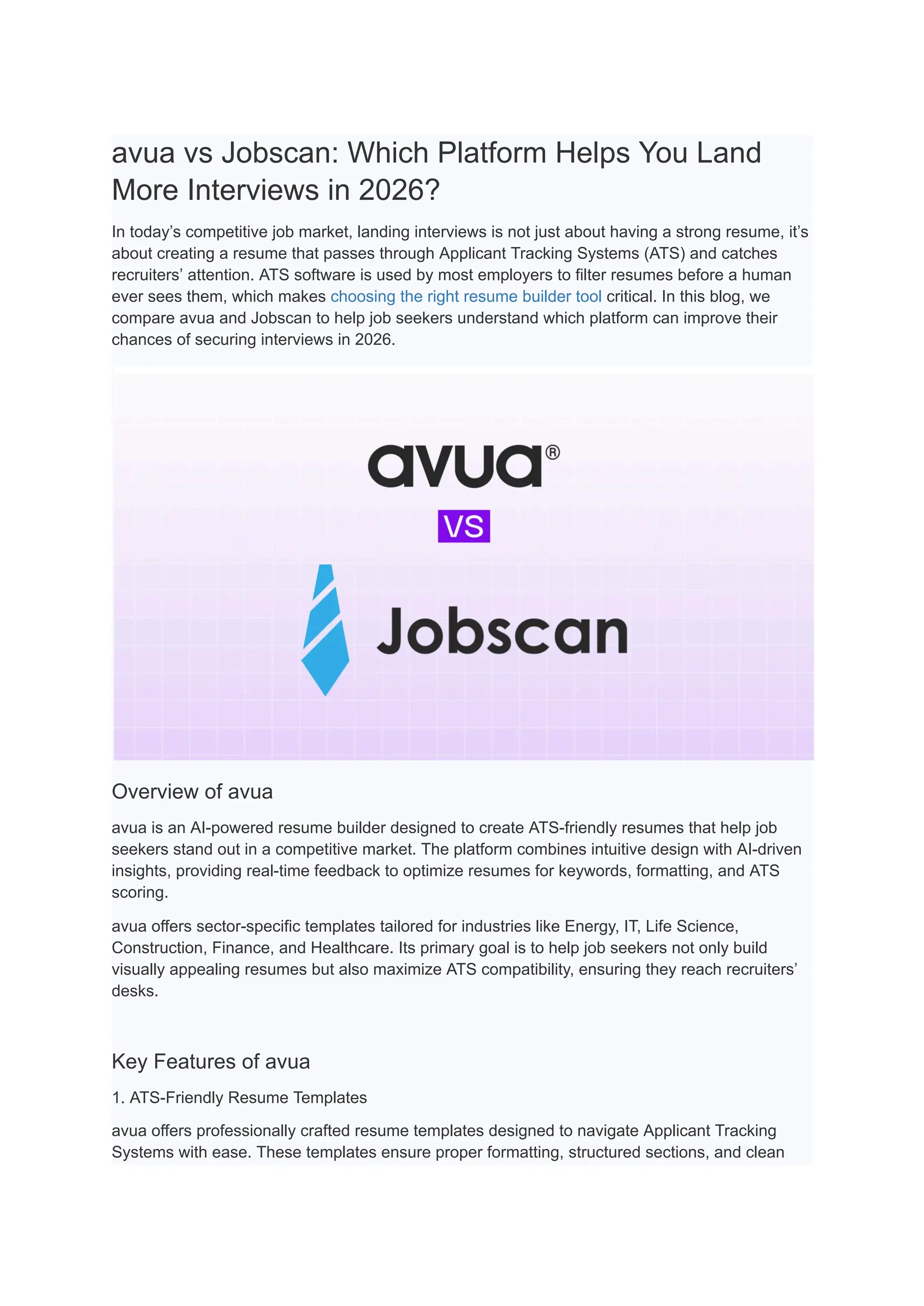 avua vs Jobscan: Which Platform Helps You Land More Interviews in 2026 ...
