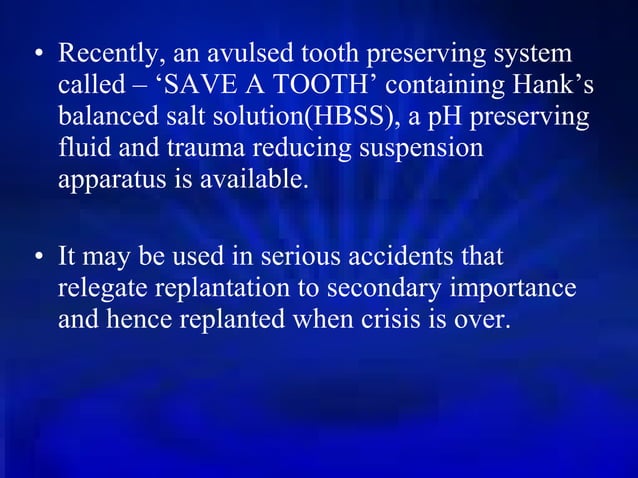 Avulsion | PPT | Dental Health | Diseases and Conditions