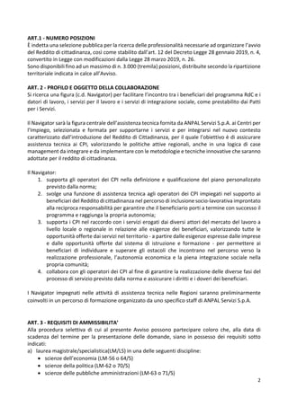 Avviso Anpal per 3000 navigator | PDF