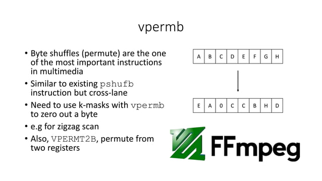 AVX512 assembly language in FFmpeg | PPT