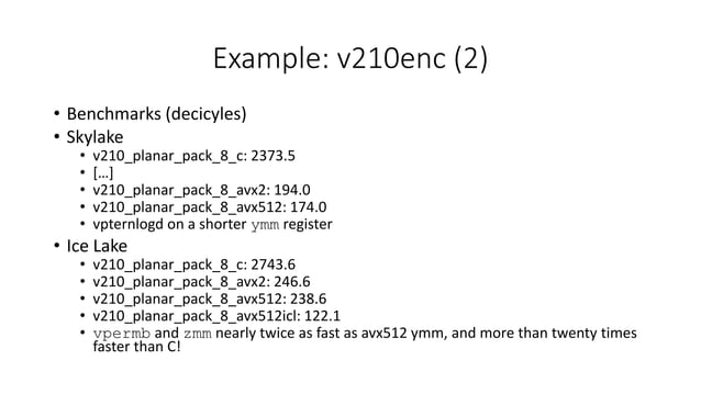 AVX512 assembly language in FFmpeg | PPTX