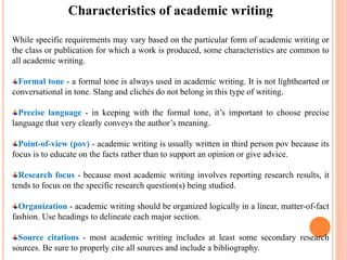 Academic Writing {Aw} | PPTX | Education