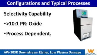 Aw 303 r downstream plasma etcher for low plasma damage | PPT