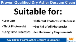 Aw b3000 plasma asher descum clean | PDF