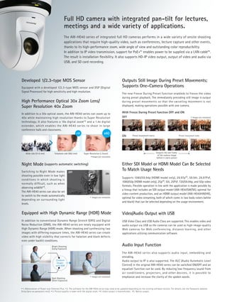 Panasonic AW-HE40SW/SK/HW/HK PTZ Camera with HD-SDI / HDMI Output | PDF