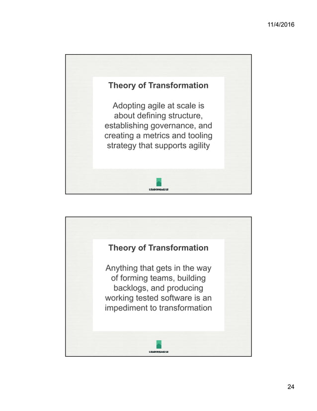Step-by-Step Guide to Leading a Large-Scale Agile Transformation | PDF