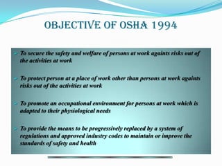 Aw101 occupational safety and health | PPTX | Business | Business and ...