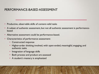 Alternative Assessment for Language Teachers | PDF