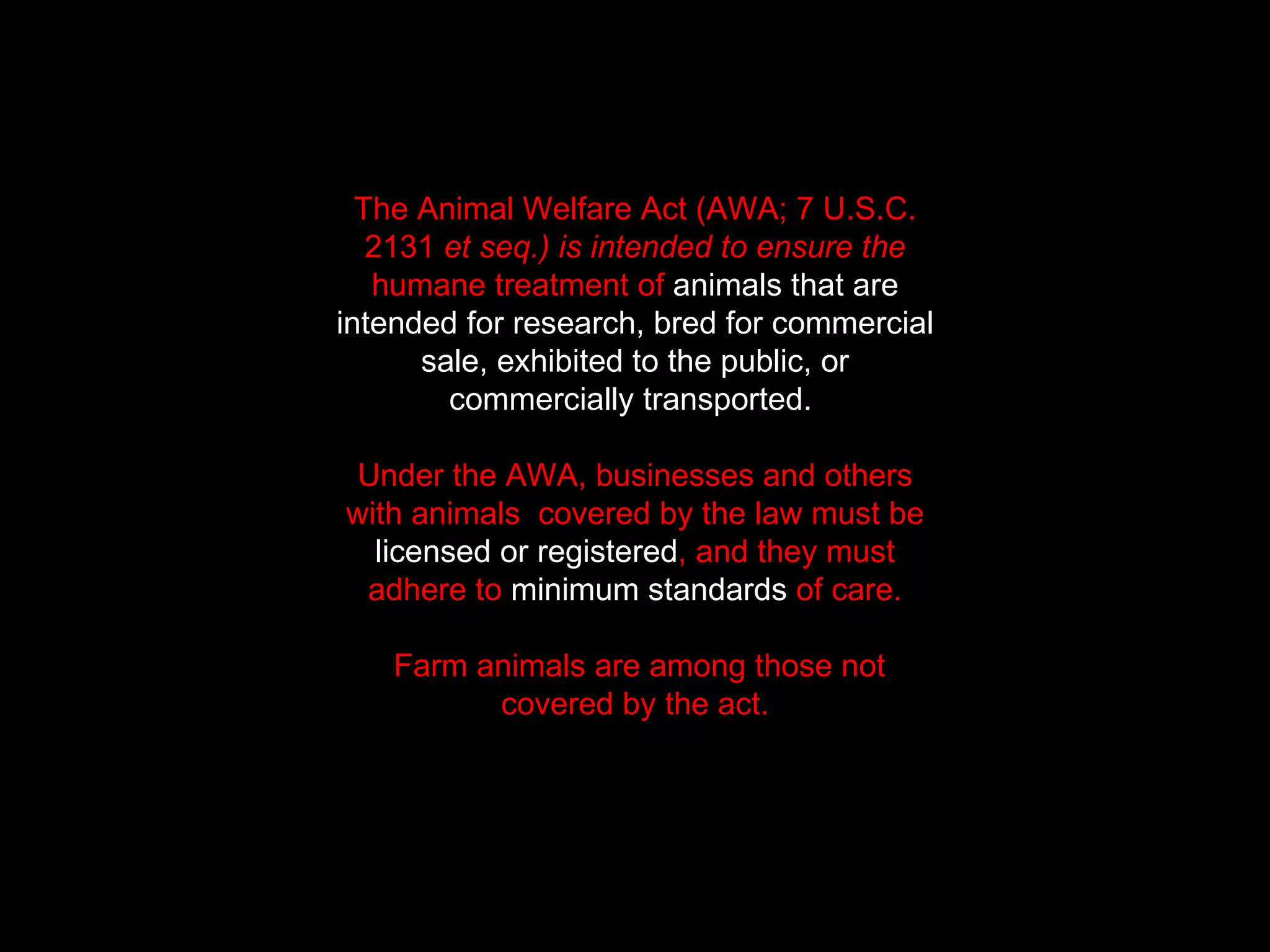 The Animal Welfare Act | PPT