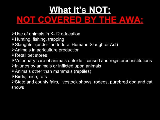 The Animal Welfare Act | PPT