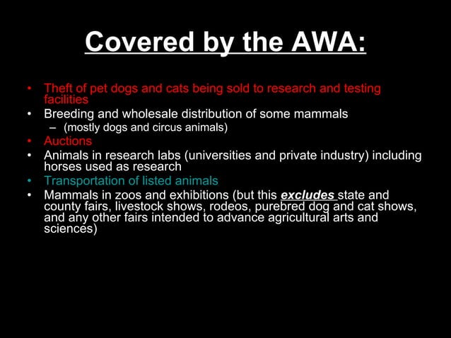 The Animal Welfare Act | PPT | Veterinary Medicine | Pets