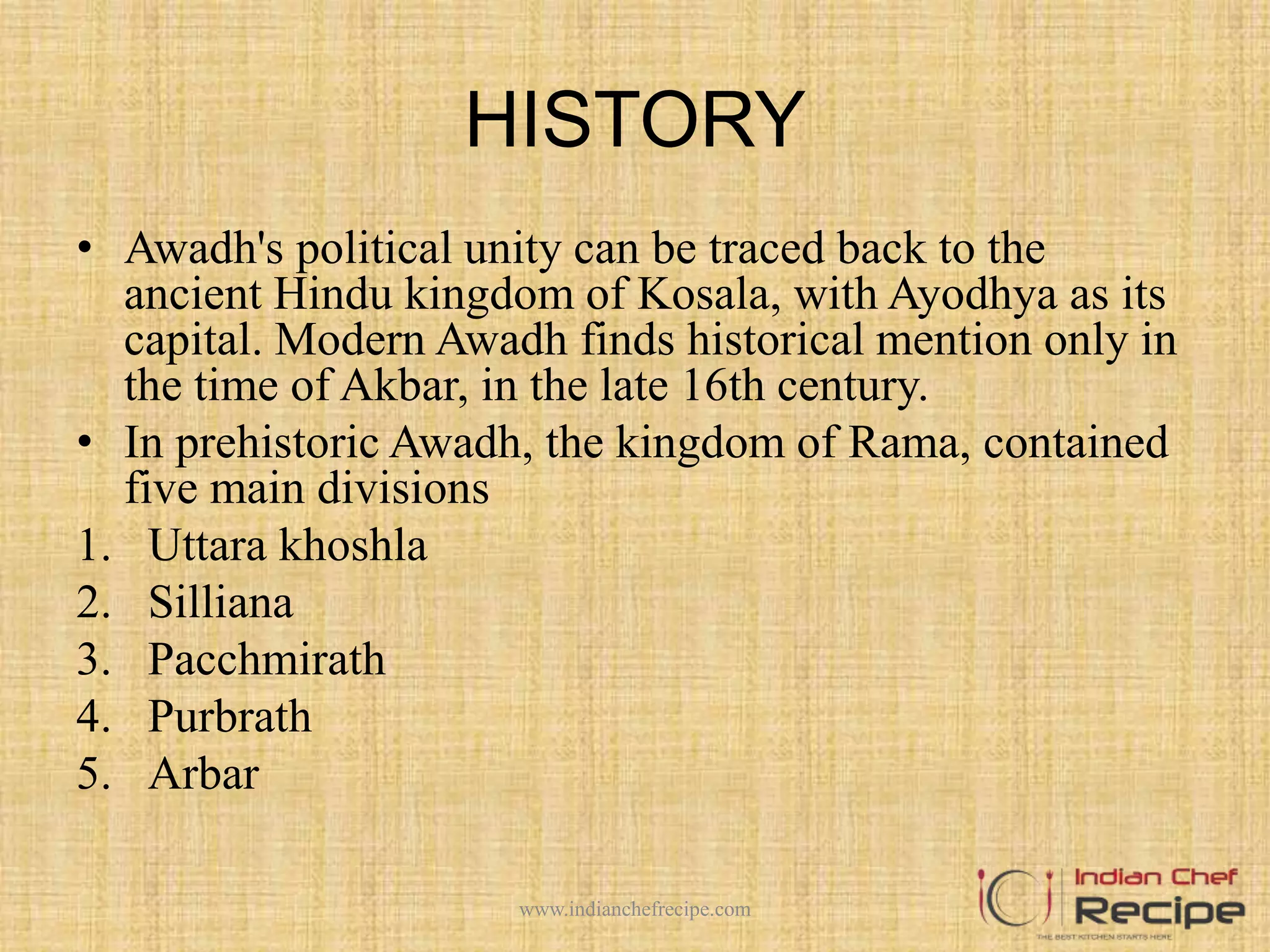 Awadhi cuisine | PPT