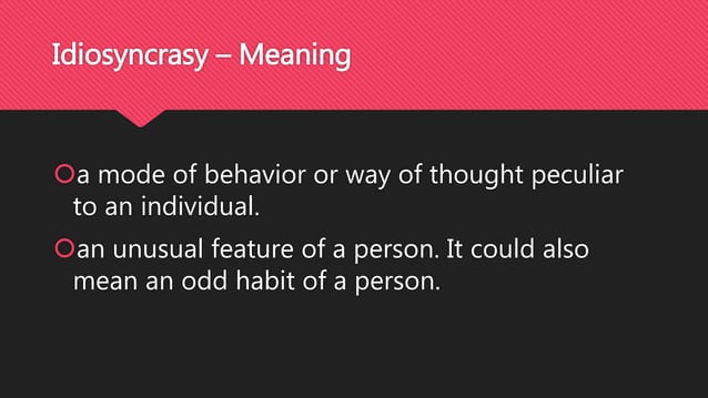 A Word A Day - Idiosyncrasy | PPTX
