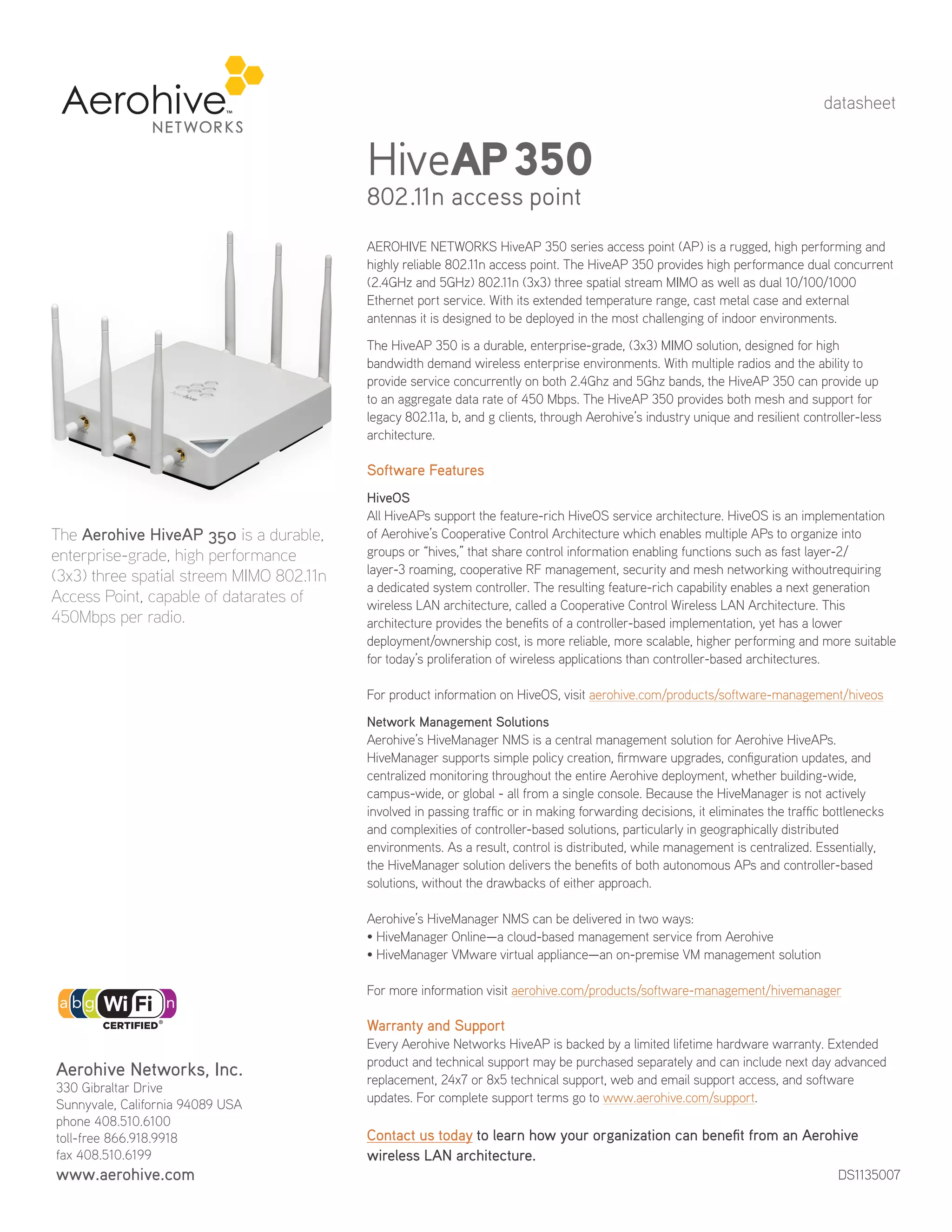 Aerohive AP 350 | PDF