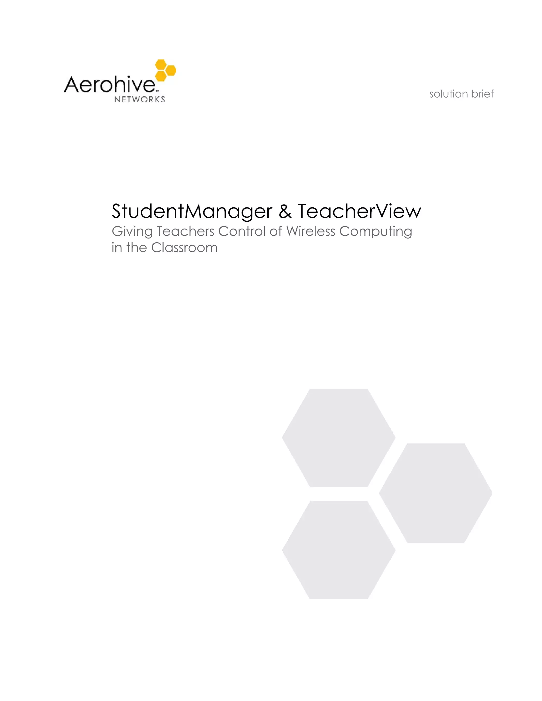 Aerohive - TeacherView and Student Manager | PDF