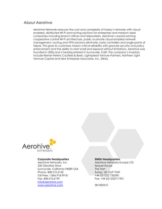 Aerohive - TeacherView and Student Manager | PDF