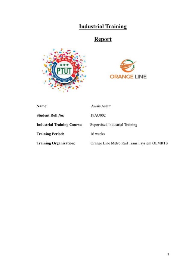 Awais Final training report.pdf Orange Train | PDF