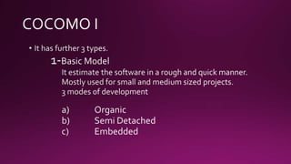 COCOMO MODEL 1 And 2 | PPTX