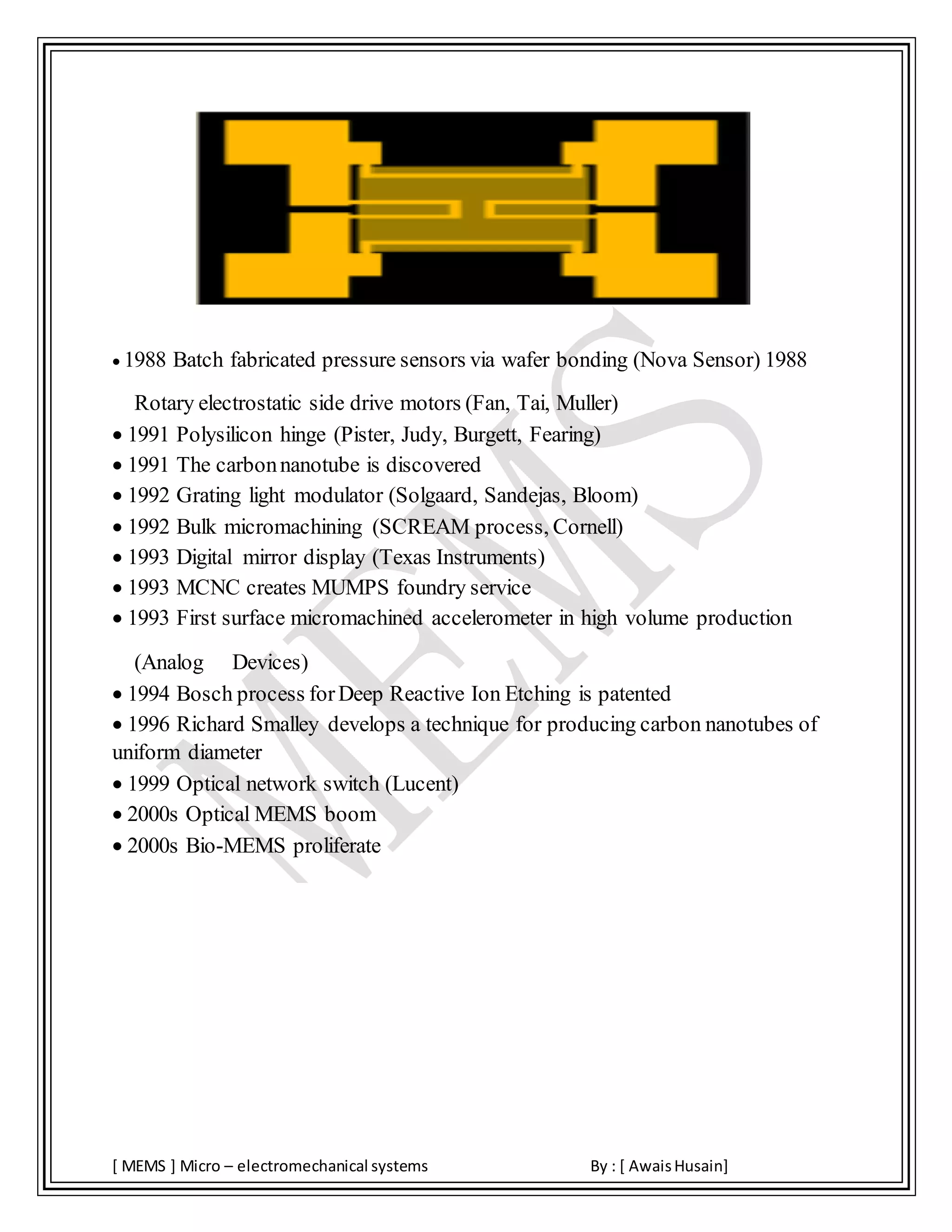 Introduction to MEMS | DOCX