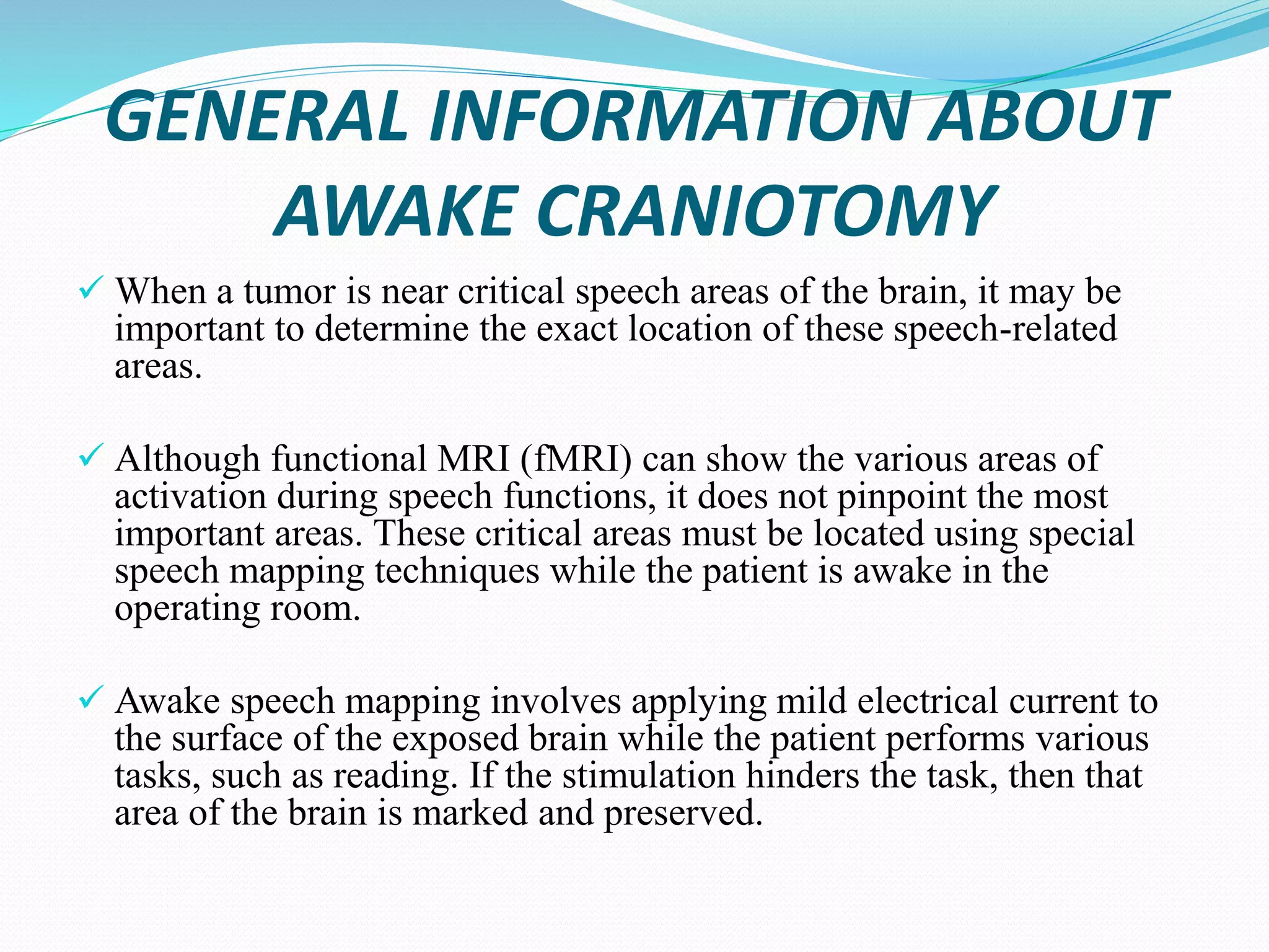 Awake Craniotomy | PPTX