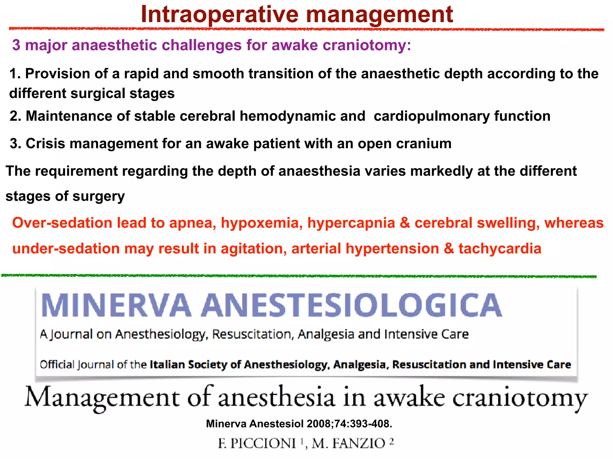 Awake craniotomy | PDF