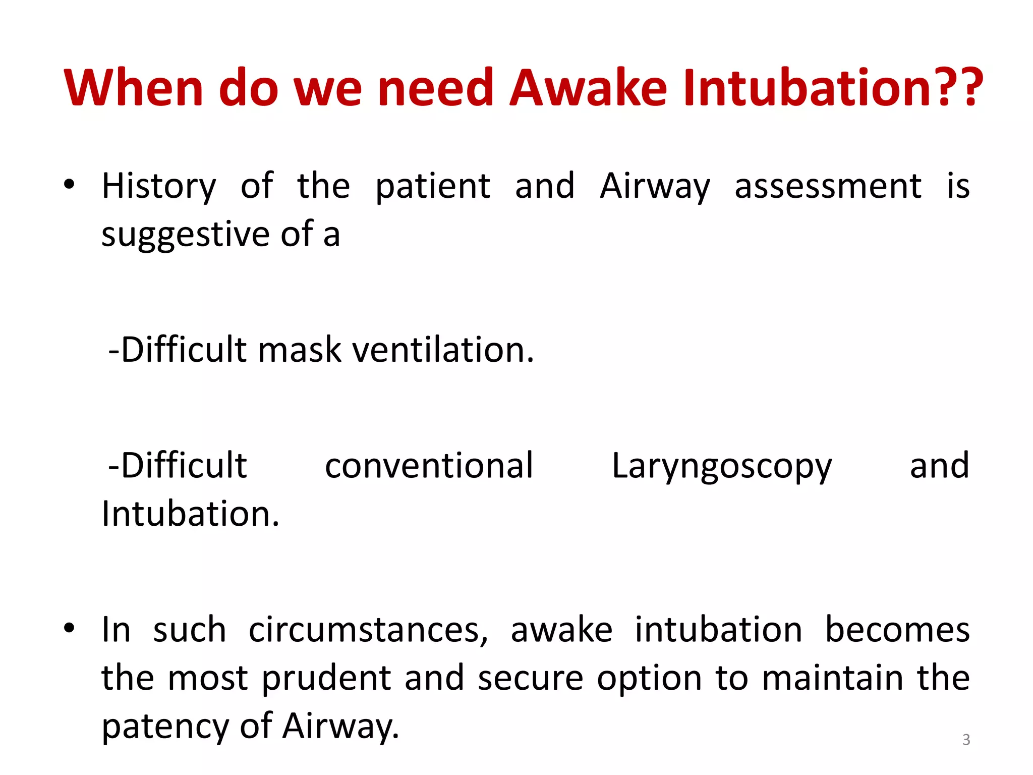 Awake intubation | PPTX