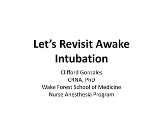 Awake intubation distribution | PDF