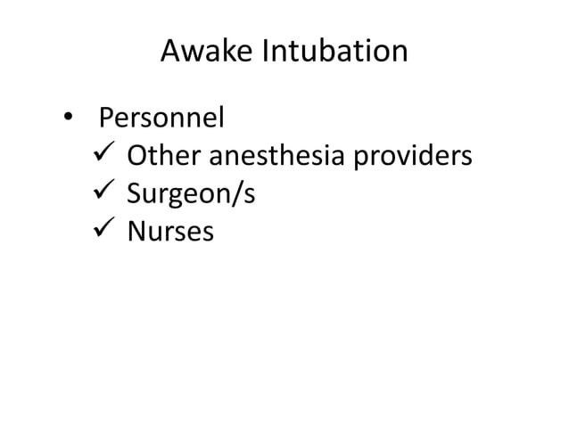 Awake intubation distribution | PDF | Ear, Nose and Throat Conditions ...