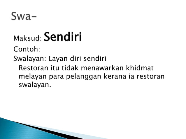 Awalan pinjaman: Swa- | PPTX