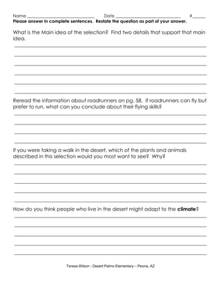 A walk in the desert comprehension check | PDF