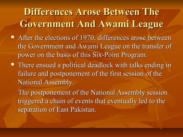 Awami league's six point program by Dr. Zafar Iqbal | PPT