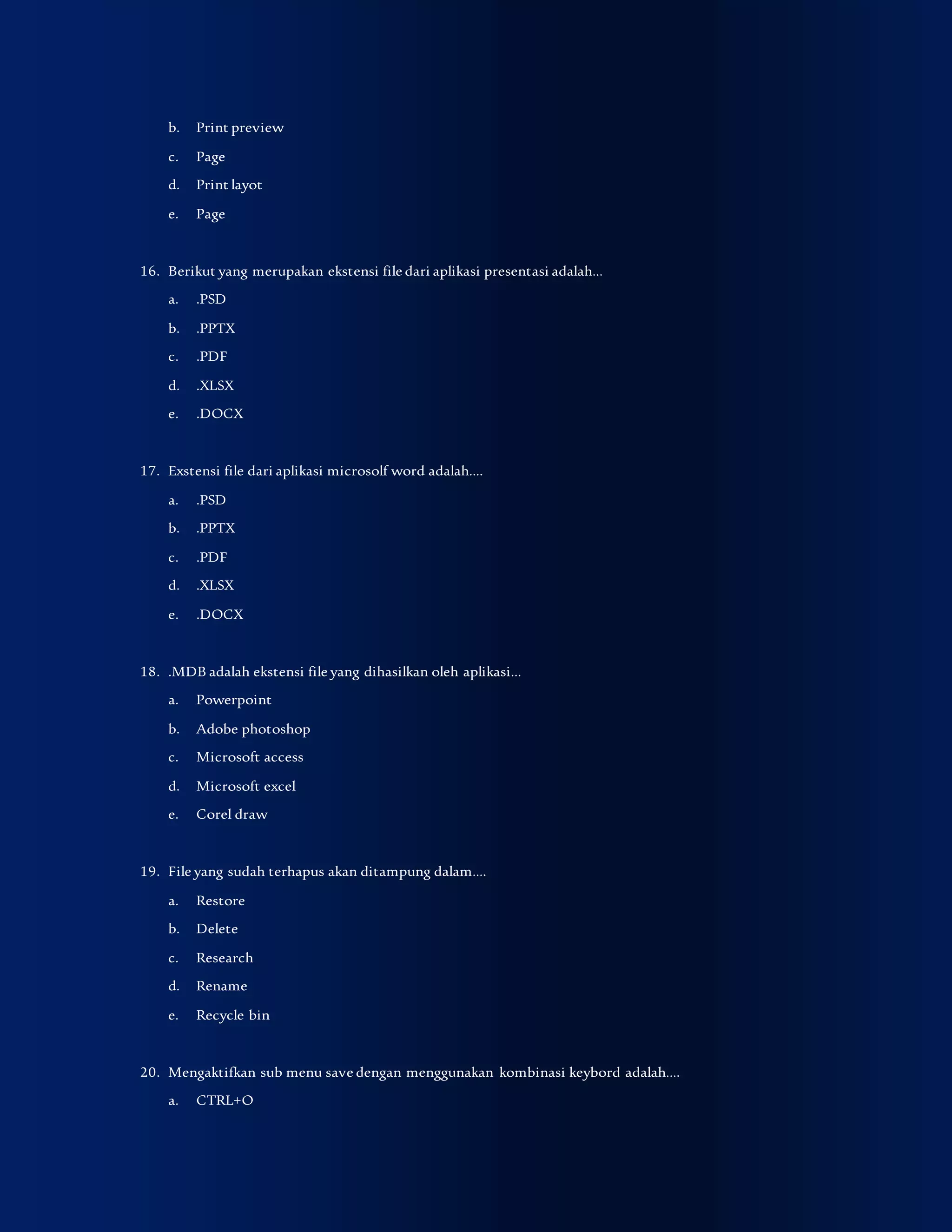 soal ukk tik sm 2 kelas x | PDF