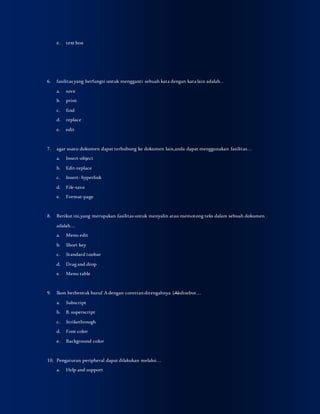 soal ukk tik sm 2 kelas x | PDF