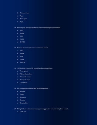 soal ukk tik sm 2 kelas x | PDF