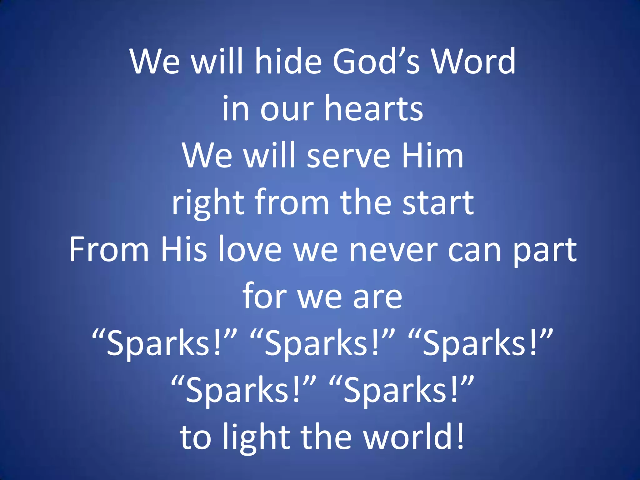 Lyrics for AWANA songs! | PPTX