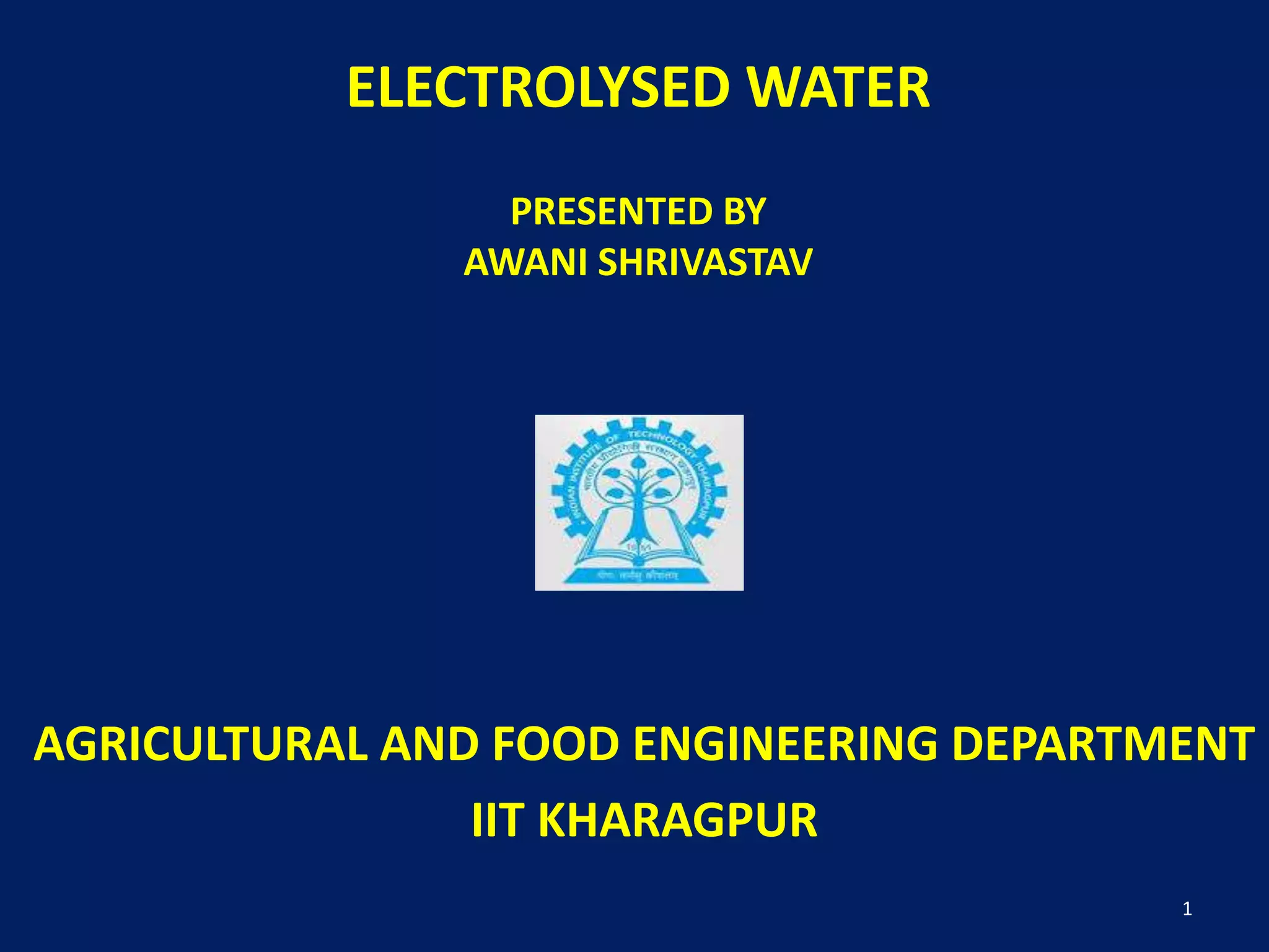 Electrolysed water | PPTX