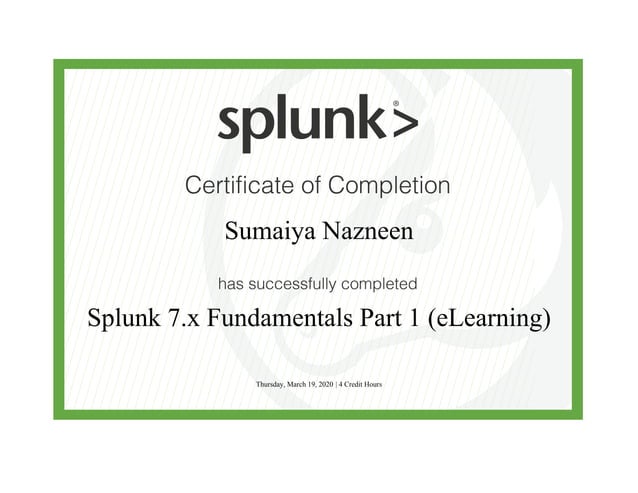 Splunk Certificate | PDF
