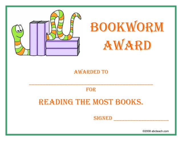 Award bookworm | PPT