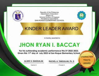 AWARD CERTIFICATE OF KINDER 2022-2023.pptx