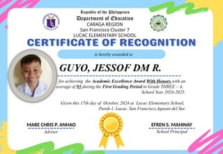 Award Certificates SY-2024-2025 editable | PPTX