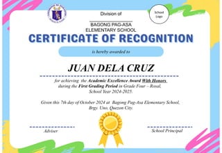 Award Certificates SY 2024-2025.pppppptx | PPTX
