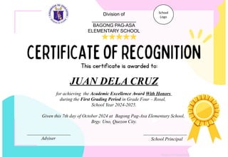 Award Certificates SY 2024-2025.pppppptx | PPTX
