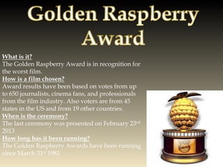 Award research | PPTX | Awards Shows | Events