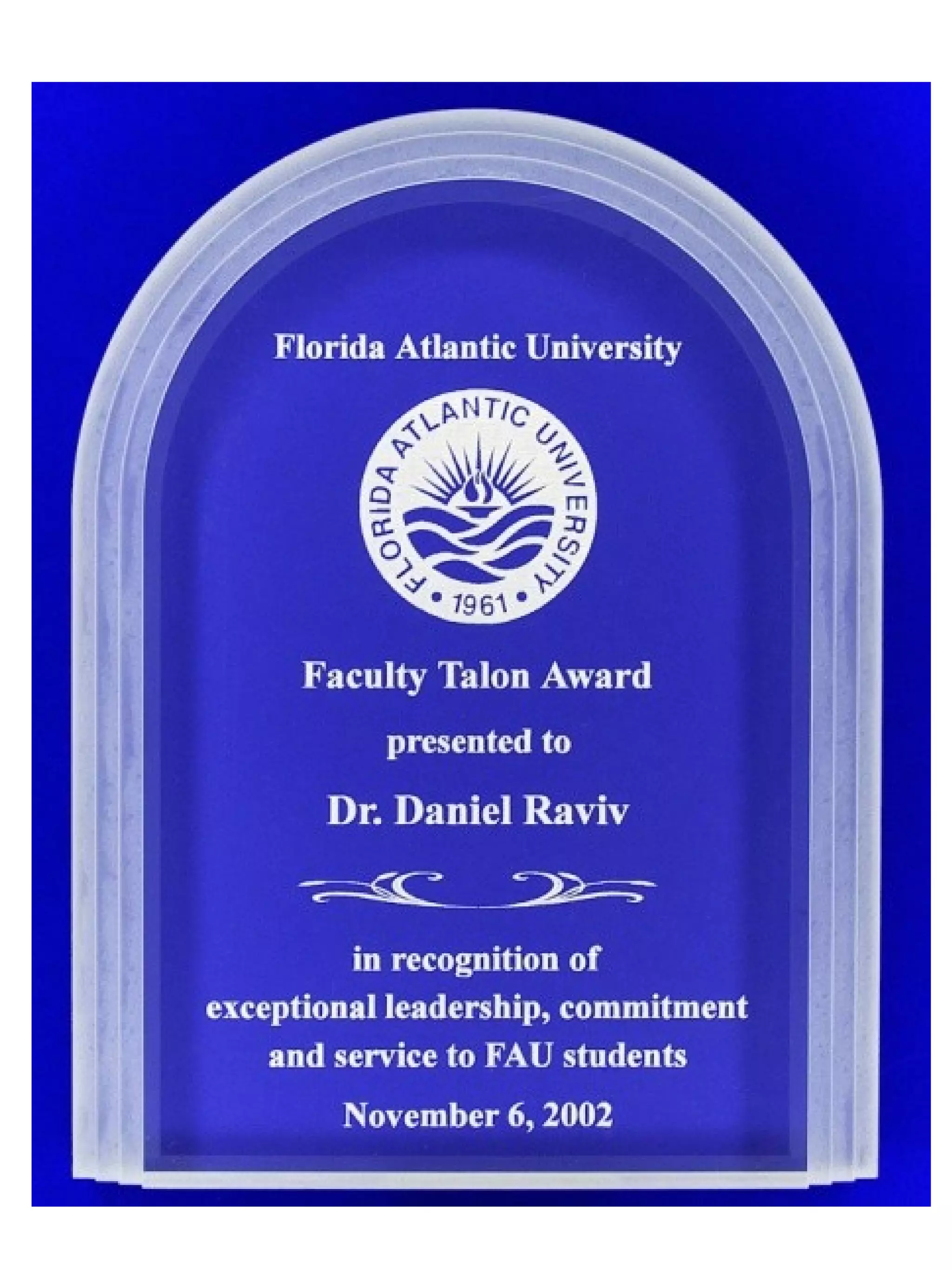 Professor Daniel Raviv - Awards | PDF