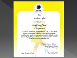 Awards Amit Kumar Nayak | PPT