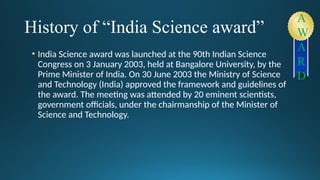 Awards and Honours of India regarding india | PPTX