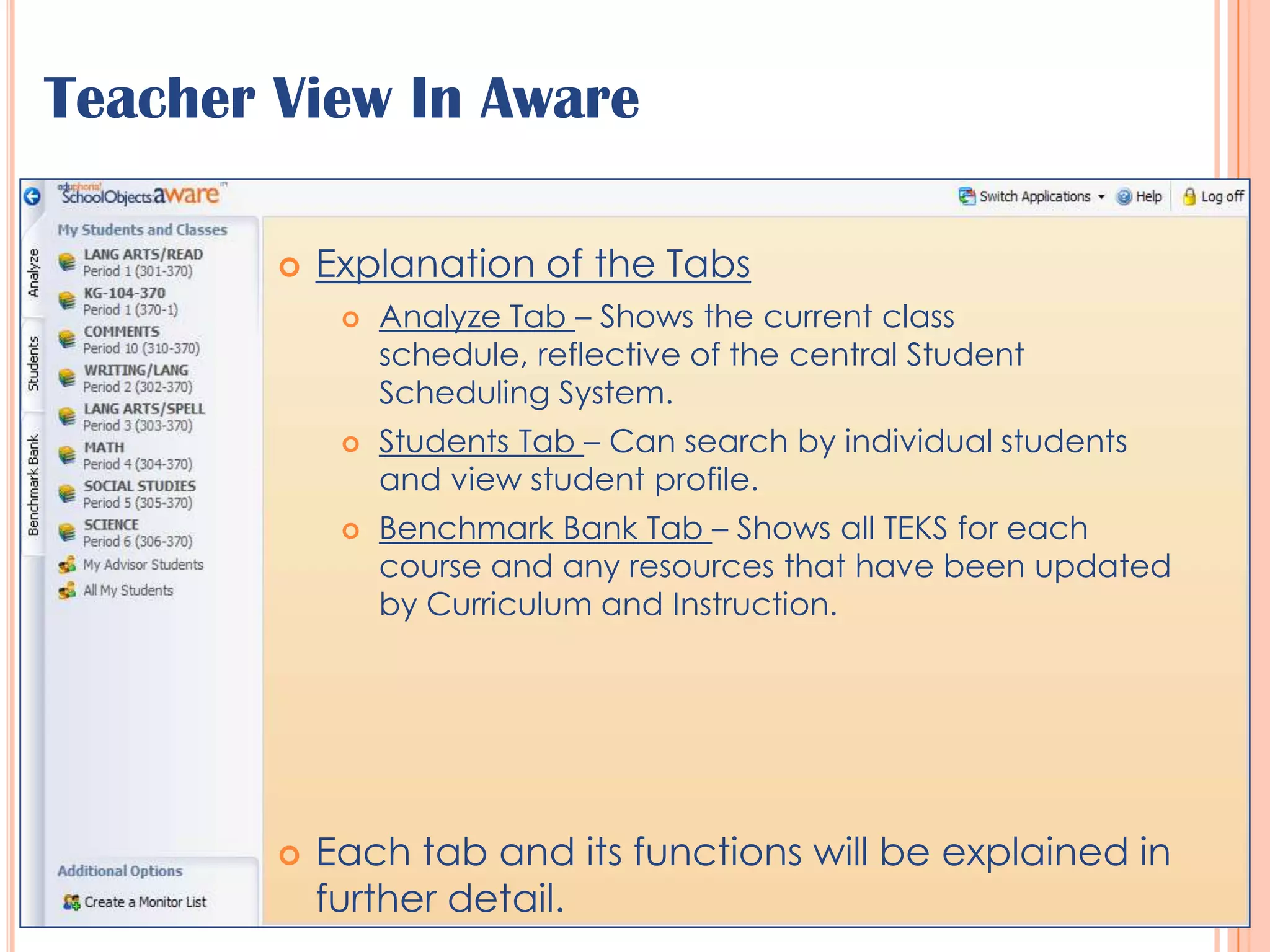 Aware Teacher Basics Navigation | PPTX